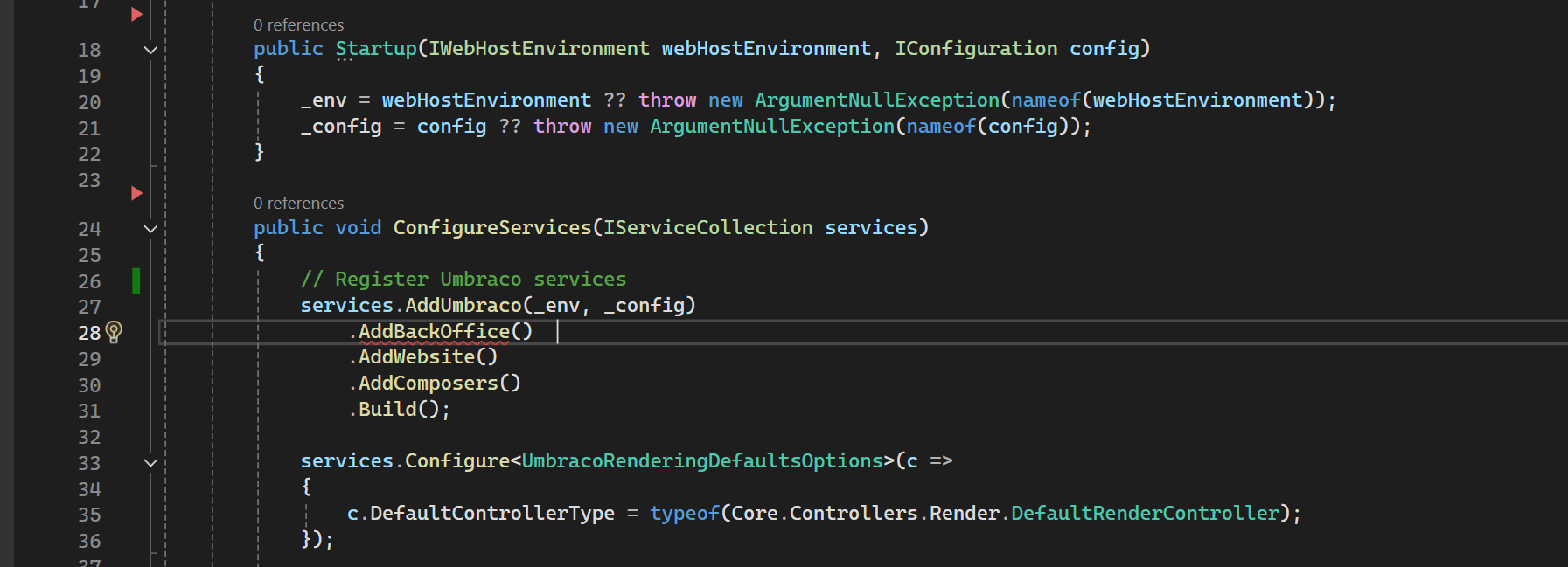 umbraco 14 update adding backoffice to the startup